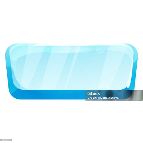 얼음 버튼 얼어붙은 프레임 흰색 배경에 분리된 만화 스타일의 레벨 메뉴 유리 반짝이는 패널 게임 Ui 요소 벡터 그림 2차 도형에 대한 스톡 벡터 아트 및 기타 이미지