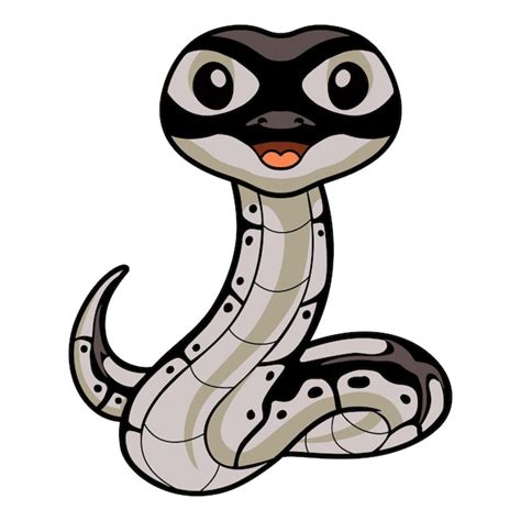 Dessin Animé Mignon Serpent Python Heureux Vecteur Premium