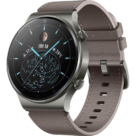 Huawei Watch Gt Pro Gps Grey Titanium Case Grey Leather Strap Price In Saudi Arabia