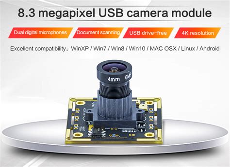 8mp IMX415 IP Camera Module Board With Microphone Cmos Face Recognition Wide Angle For Imx Usb
