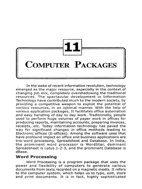 Chapter 11 Computer Packages Pdf Microsoft Excel Spreadsheet