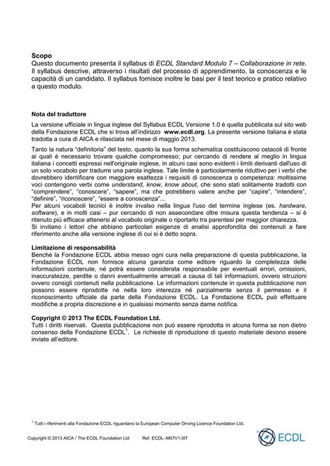 Ecdl Syllabus M7 Online Collaboration Pdf