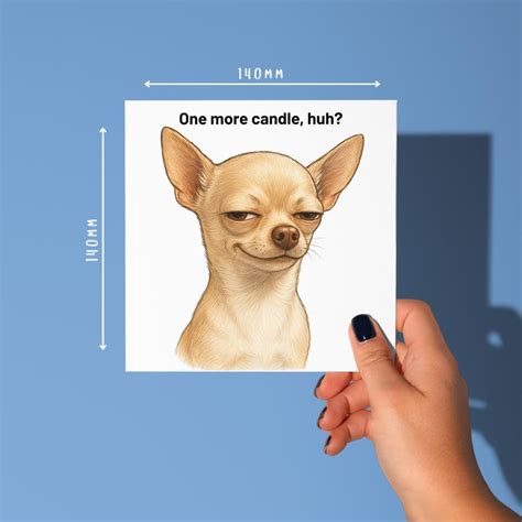 Funny Chihuahua Birthday Card One More Candle Personalised Front