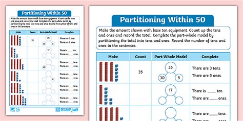👉 Partitioning Within 50 Activity Sheet Twinkl Ks1 Maths