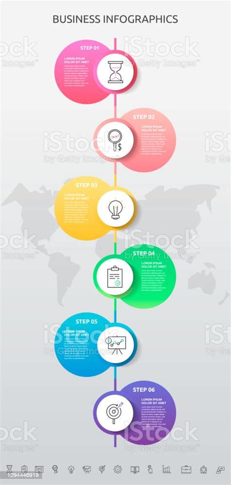 6개의 아이콘 다이어그램 그래프 프레젠테이션을 위한 벡터 인포그래픽 템플릿 서클입니다 6가지 옵션을 갖춘 비즈니스 컨셉 0명에