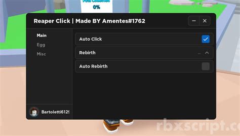Reaper Clicker Auto Clicker Infinity Jump Auto Egg Scripts RbxScript