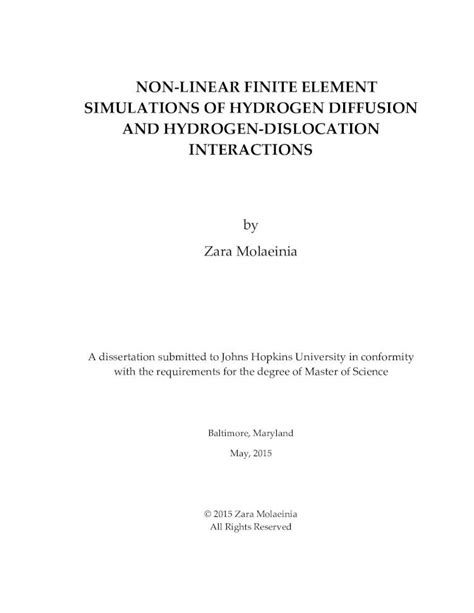 pdf non linear finite element simulations of hydrogen … · 2020 5 20