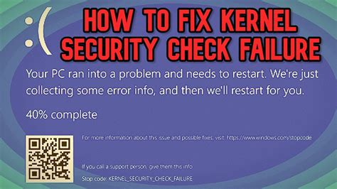 FIXED Windows Kernel Security Check Failure Error HOWFIX YouTube