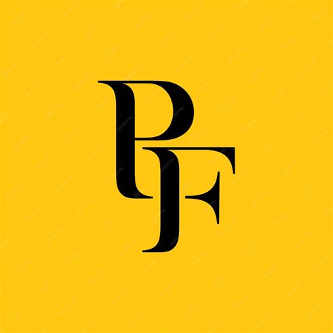 Premium Vector Letter Pf Icon Logo Flat Minimalist Colorful Black