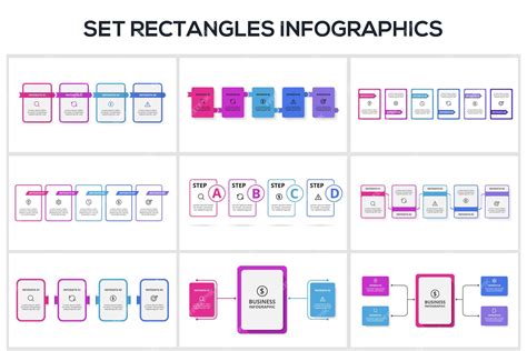 Premium Vector Set Rectangles Concept For Infographics Business Data Visualization