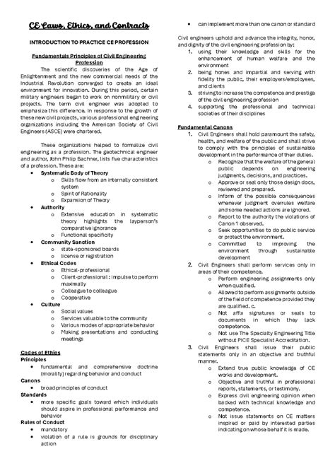 Ce Laws Reviewer Ce Laws Ethics And Contracts Introduction To
