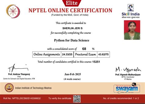 Nptel Pythonfordatascience Iitmadras Swayam Skillindia