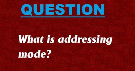 What Is Addressing Mode M M R Cse