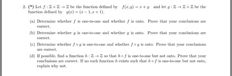 solved 2 let f z × z → z be the function defined by