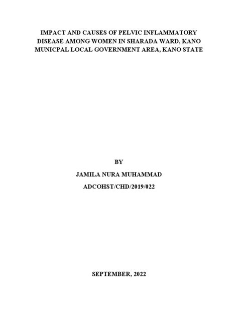 Pid Project Pdf Sexually Transmitted Infection Health Sciences