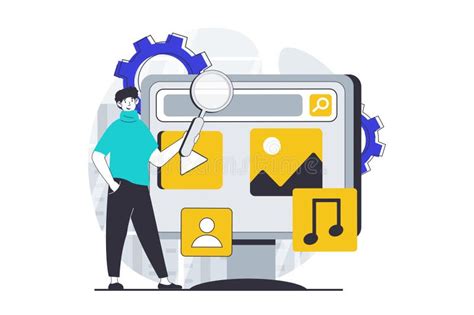 Ui Ux Design Concept With People Scene In Flat Graphic For Web Stock