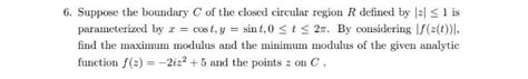 solved 6 suppose the boundary c of the closed circular