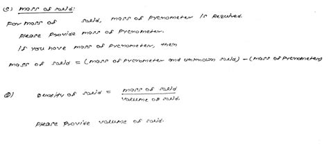 [solved] Density Of Solid Mass Of Pycnometer And Unknown Solid 95 328