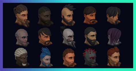 character customization fantasy rpg human male characters unity