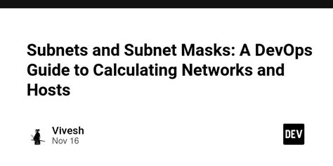 Subnets And Subnet Masks A Devops Guide To Calculating Networks And Hosts Dev Community