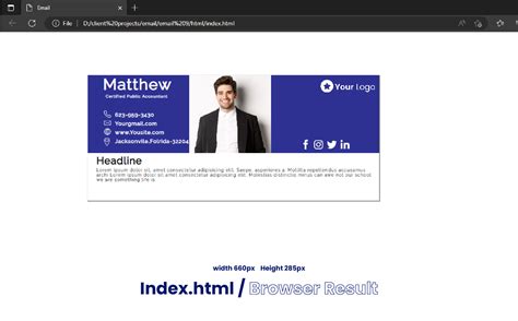Clickable Html Signature Design - Email Template