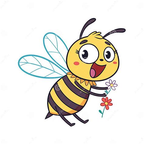 Whimsical Character Design Of Buzzy The Busy Bee Stock Vector
