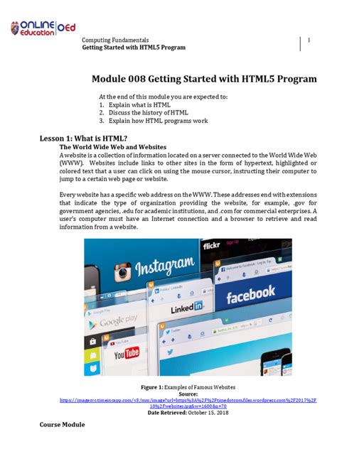 week 10 getting started with html5 program pdf html world wide web