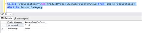 Avg Function In Sql Servertsql Database Tutorials