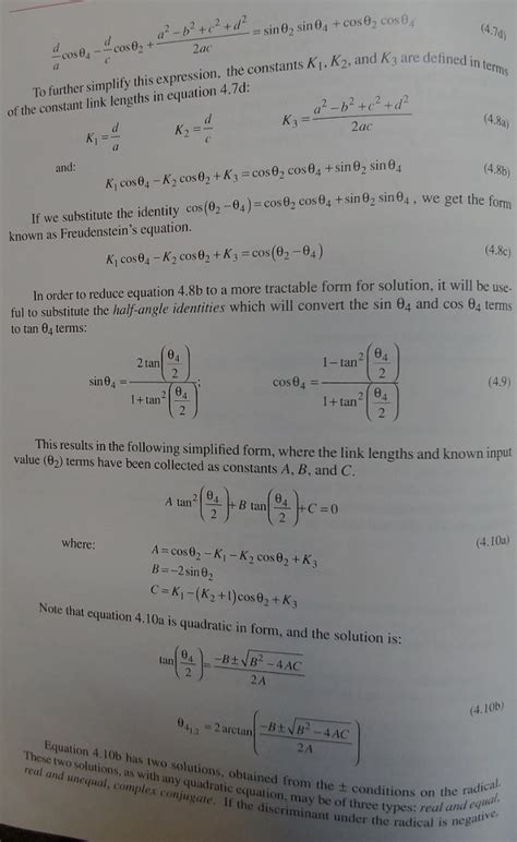 Solved Vector Loop Equation For A Fourbar Linkage I Chegg