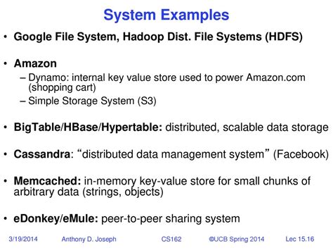 March Anthony D Joseph CS Operating Systems And Systems Programming Lecture Key
