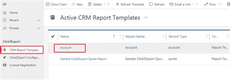 configuring click2export crm report templates microsoft dynamics 365