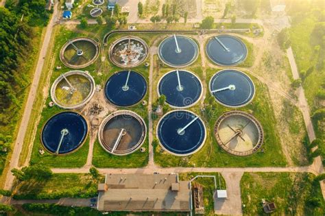 Wastewater Treatment Plant Round Pools For Filtration Of Dirty Or