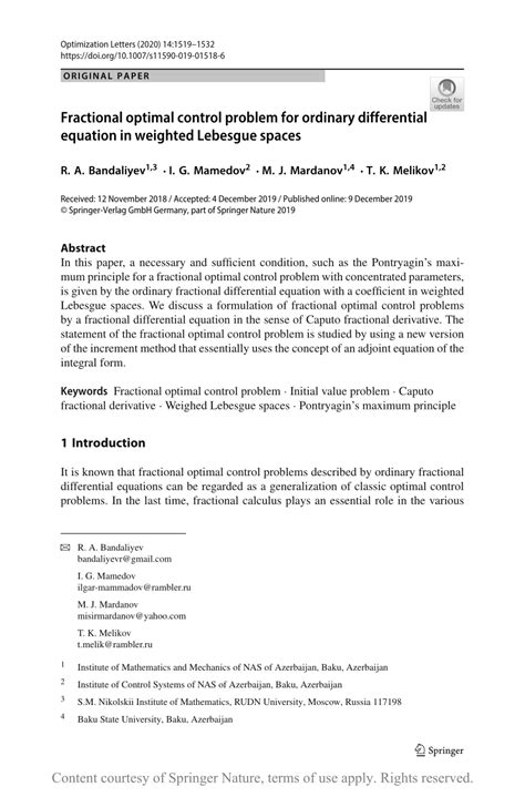 Fractional Optimal Control Problem For Ordinary Differential Equation In Weighted Lebesgue