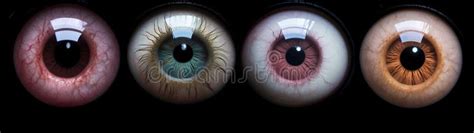 Ultra Wide Background Of Glass Eyeballs Generative Ai Stock