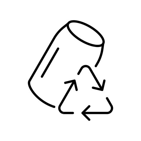 Canette De Soda Avec Icône De Ligne De Recyclage Déchets Gardant La