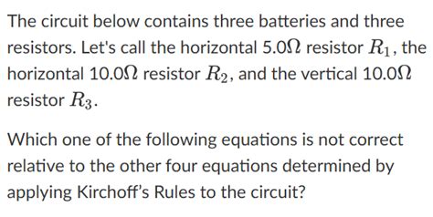 Solved The Circuit Below Contains Three Batteries And