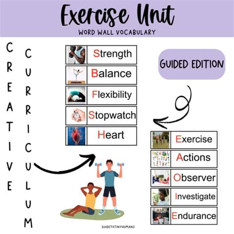 Exercise Unit Word Wall Creative Curriculum Guided Edition Tpt