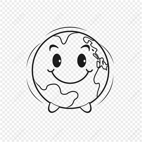 미소 개요 스케치로 만화 지구 그리기 벡터선 그리기두꺼운 선 Png 일러스트 무료 다운로드 Lovepik
