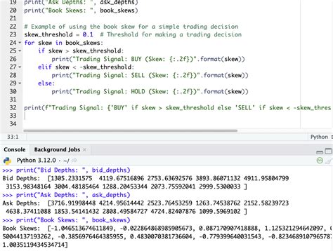 book skew quantitative trading