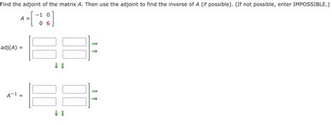 Solved Find The Adjoint Of The Matrix A Then Use The Chegg