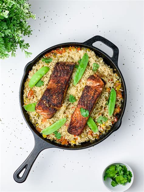 Pan Fried Salmon With Rice Pilaf Cks Eats And Sweets