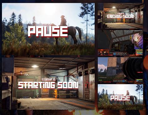 Rust Game Red Animated Twitch Overlay Package Rust Hud Overlay Webcam Screens Panels Hud
