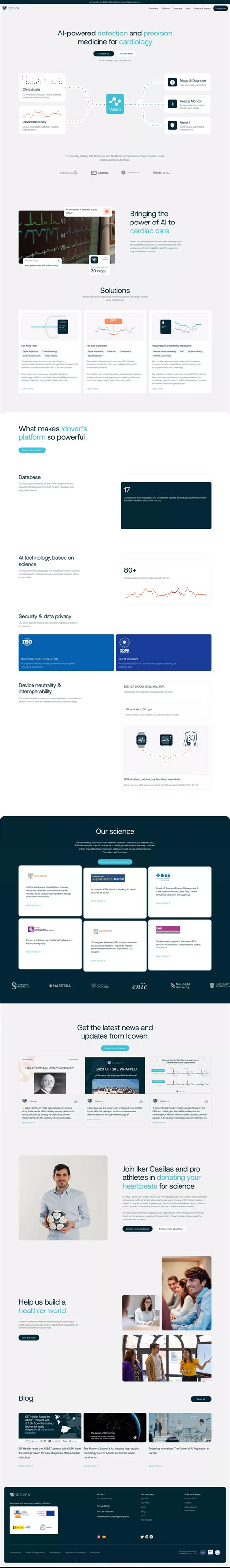 Idoven Ai Powered Cardiovascular Care On Landbook Get Inspired By Landing Design And More