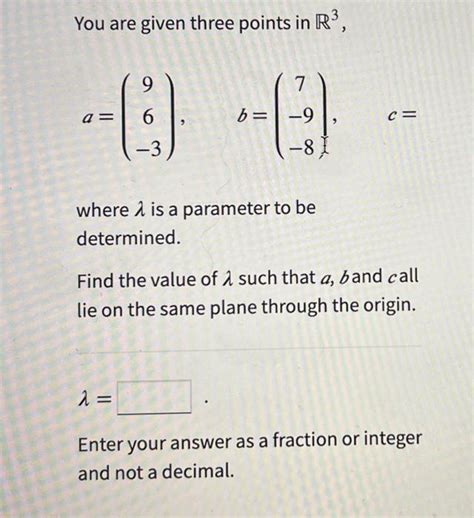solved you are given three points in r3