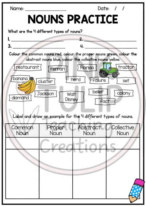 Material Nouns Worksheet