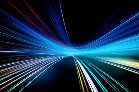 Premium Photo Motion Effect Light Street Neural Network Ai Generated
