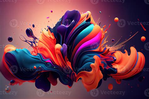Illustration Of Colorful Abstract Wallpaper Background With Splatter Detail And Curve Neural