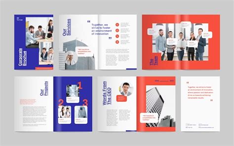 평면 디자인 기업 브로슈어 서식 파일 무료 벡터