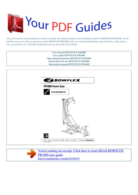 Bowflex Pr1000 Manual Eoua Blog