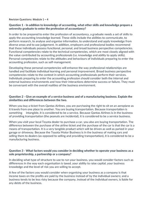 Revision Questions Module 1 4 These Skills Include The Abilities To Communicate To Perform